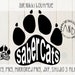 Saber Cats Paw Print SVG, PNG, DXF, Mirrored Png, Studio 3 Files ...