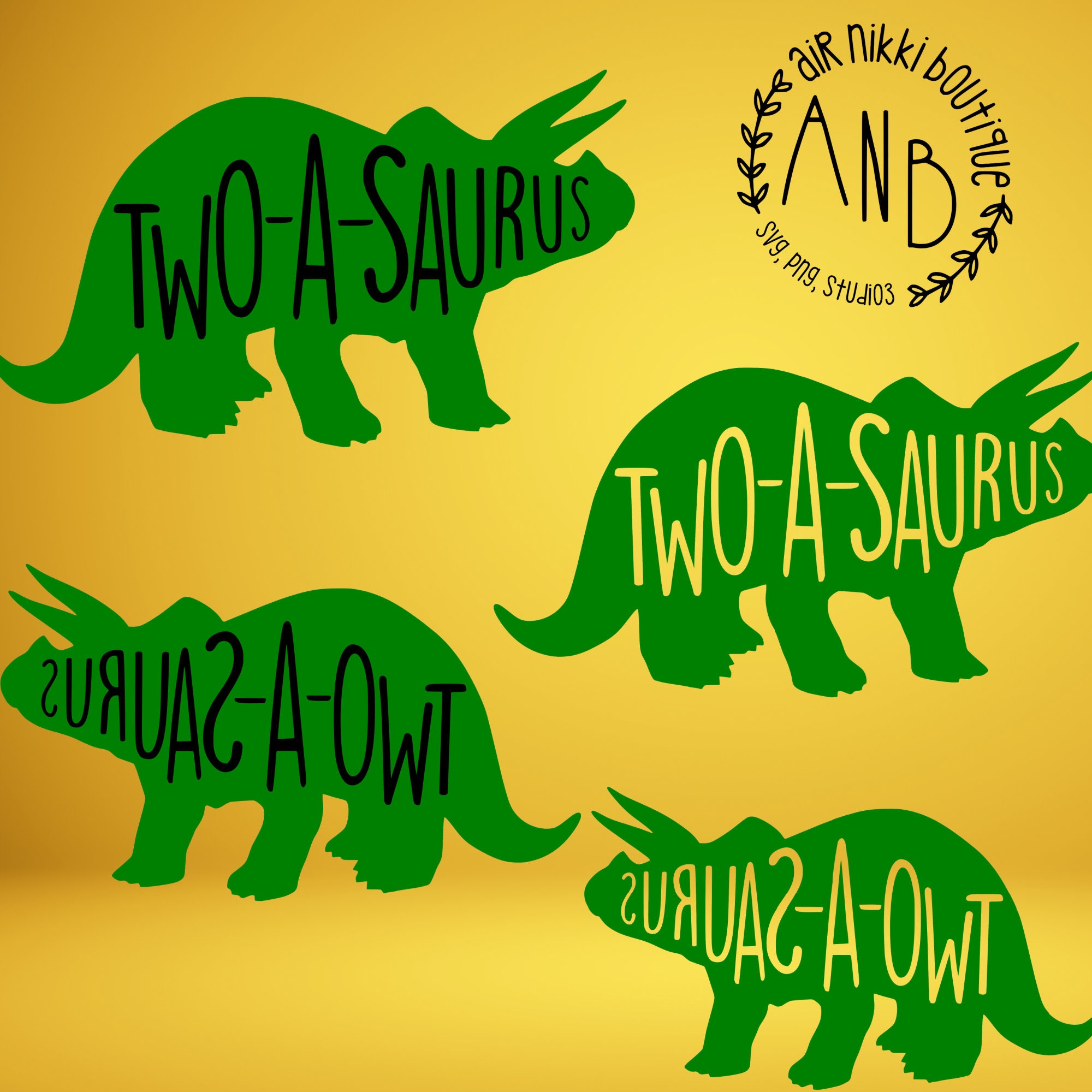 Two-a-saurus second birthday two Dinosaur SVG PNG | Etsy