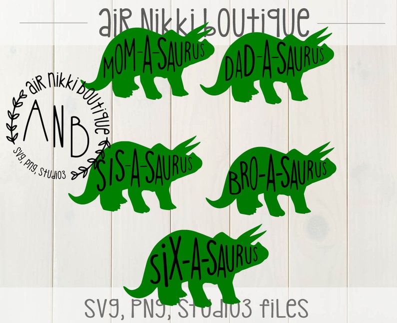 Six-a-saurus Mom Dad Sis Bro Pack 6th Birthday Six - Etsy