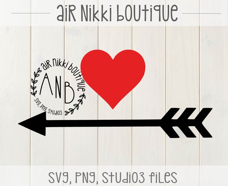 Heart With Arrow SVG PNG Studio 3 Files Instant Download - Etsy