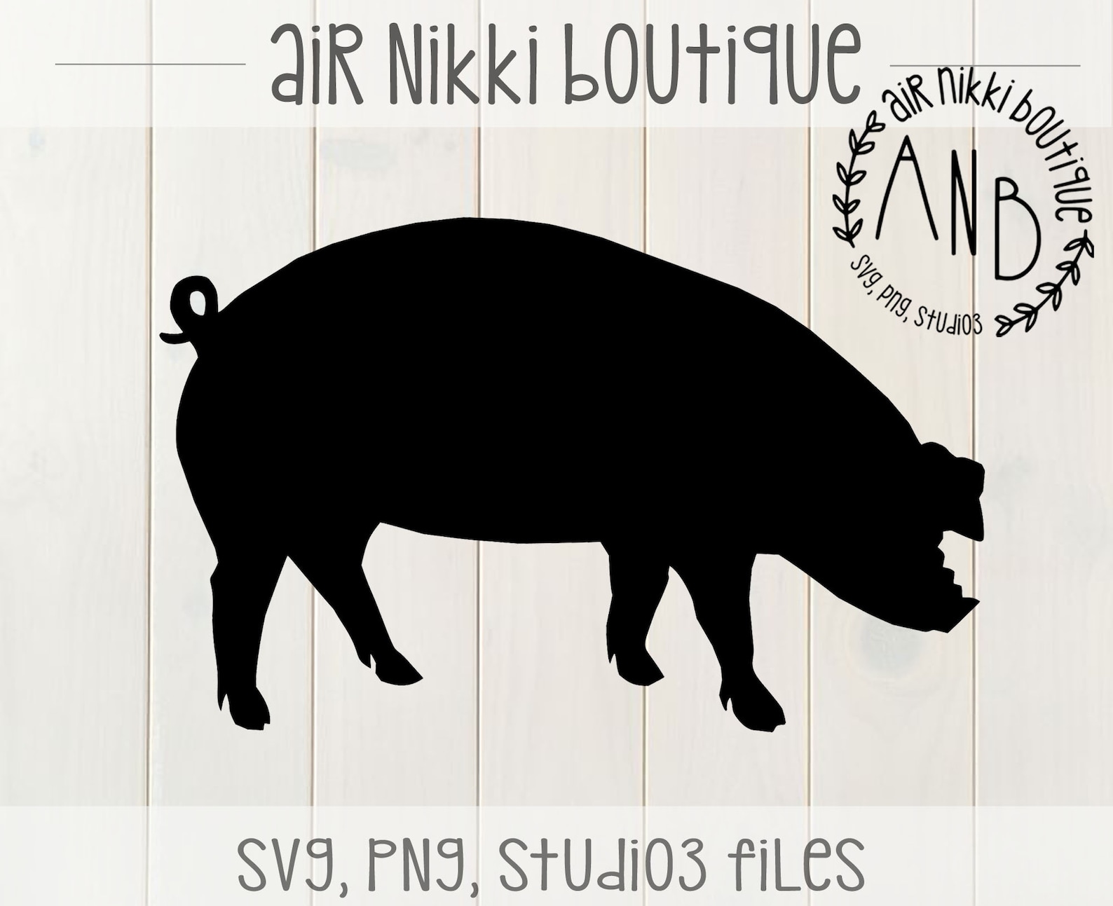 Pig Outline SVG PNG DXF Studio3 Files Instant Download - Etsy