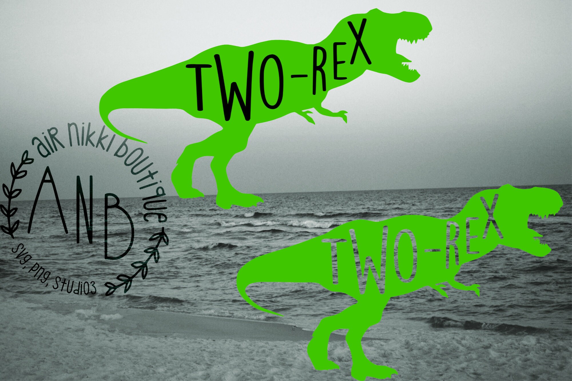 Two-rex Second Birthday Two Dinosaur T-rex SVG PNG | Etsy
