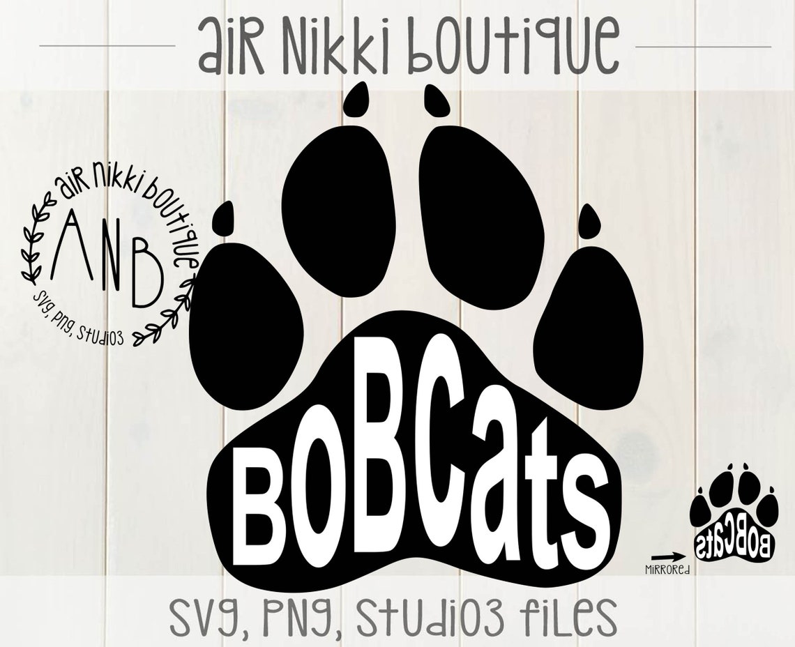 Bobcats Paw Print SVG PNG DXF Mirrored Png Studio 3 Files - Etsy