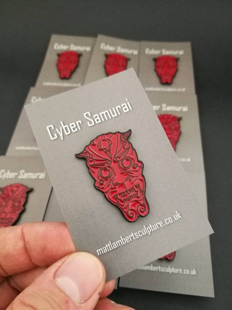 Cyberpunk, Cyber Samurai Enamel Pin, Four Colours to Choose From; Pink ...
