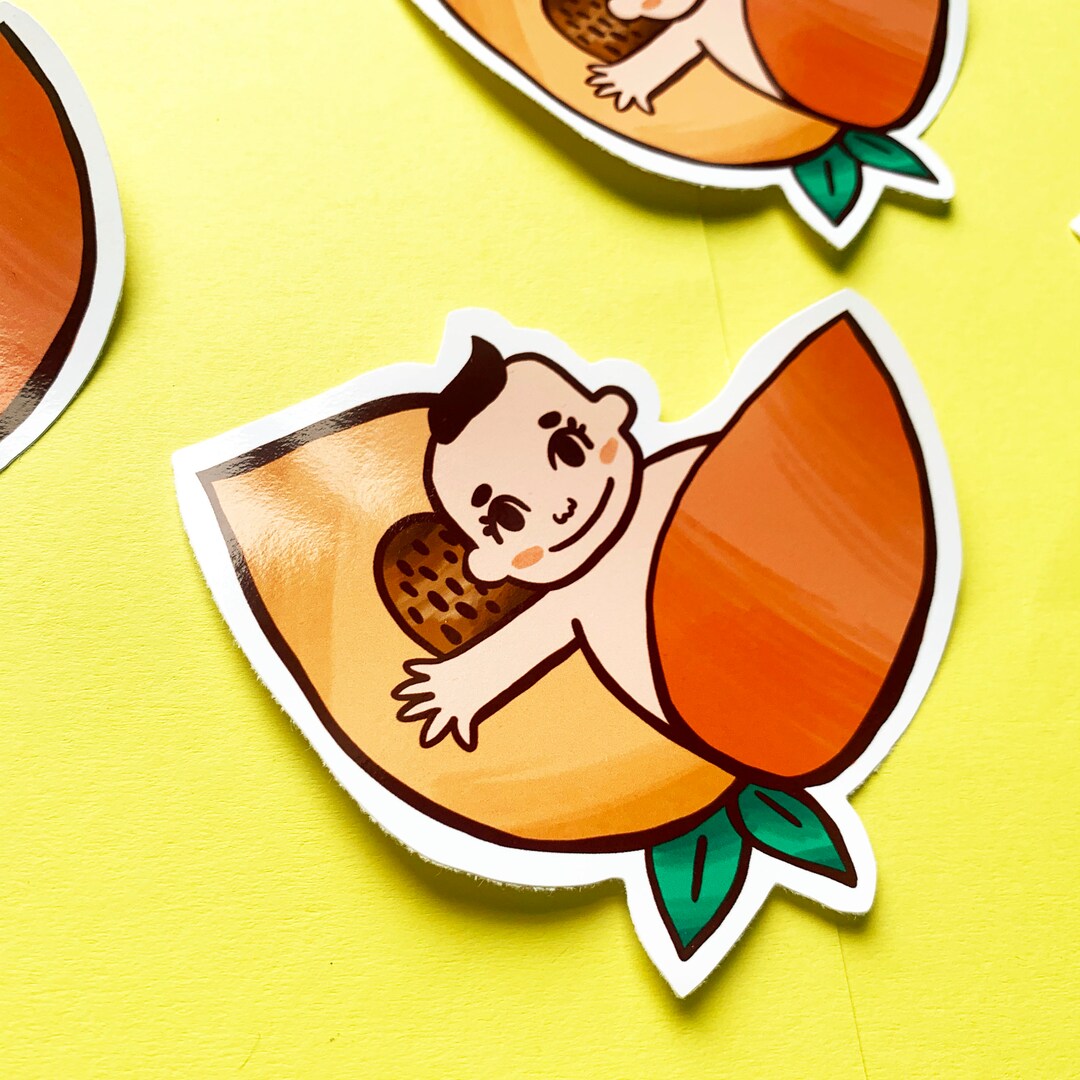 Momotaro Peach Vinyl Sticker - Etsy