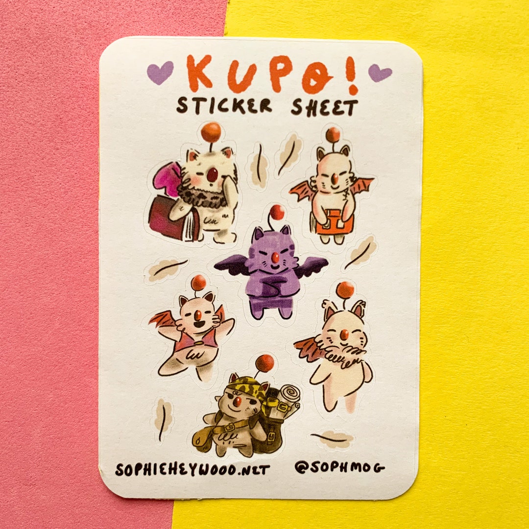 Kupo Cute Matt Paper Sticker Sheet Gamer Gift Bujo Planner Scrapbooking ...