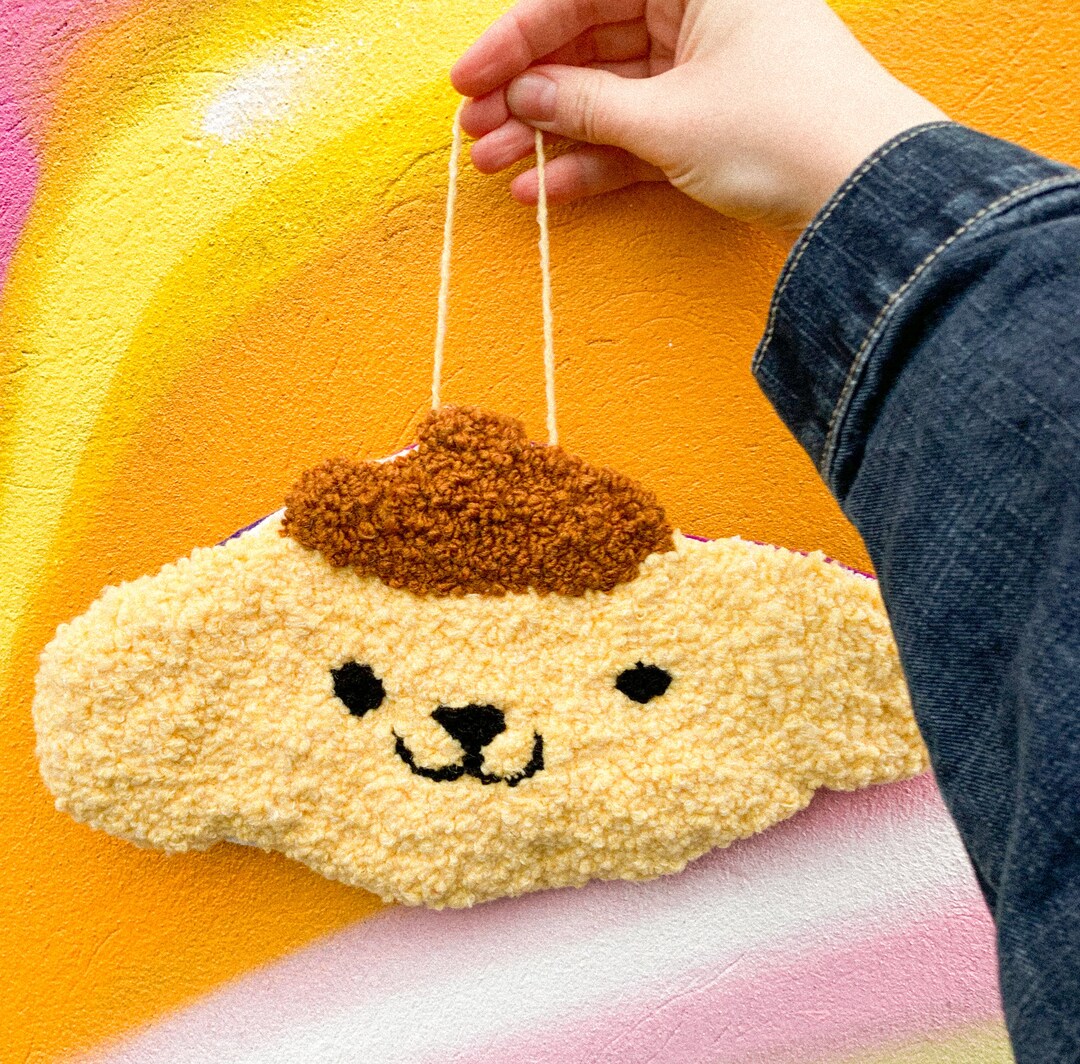 Pudding Dog Punch Needle Wall Art Embroidery, Cute Kawaii Fibre Art ...