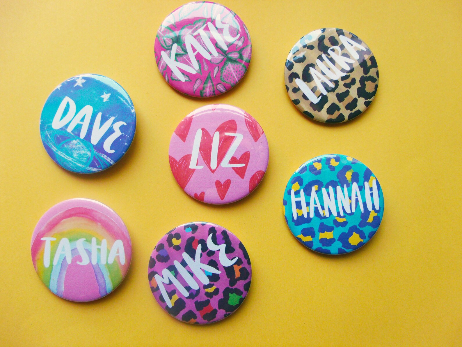 Personalised Custom Name Button Badge - Etsy