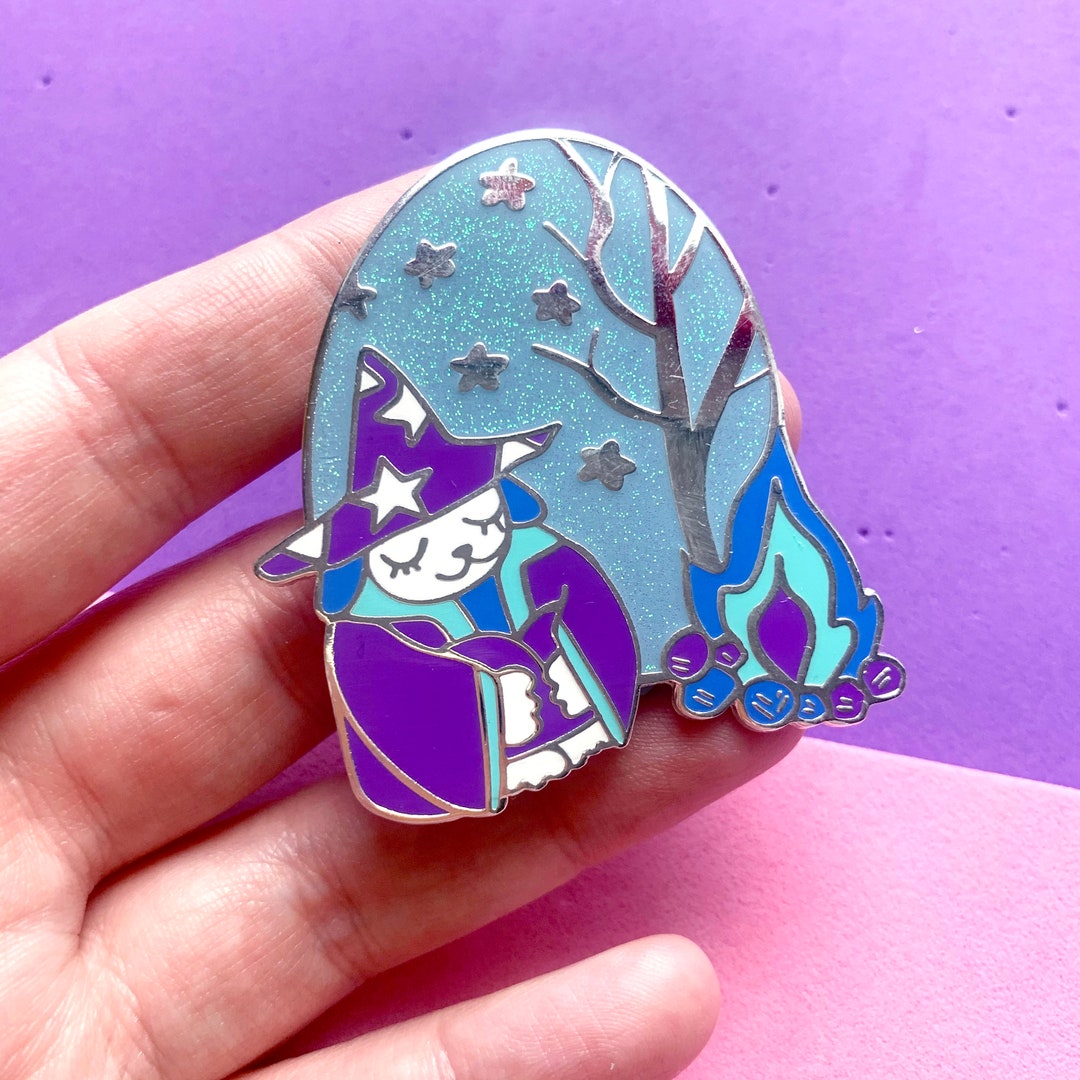 Starry Bark Mage Enamel Pin, DND Gift, Magic Badge, Cute Dog Wizard ...