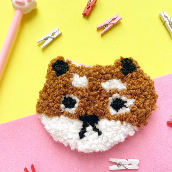 Shiba Inu Punch Needle Brooch | Etsy