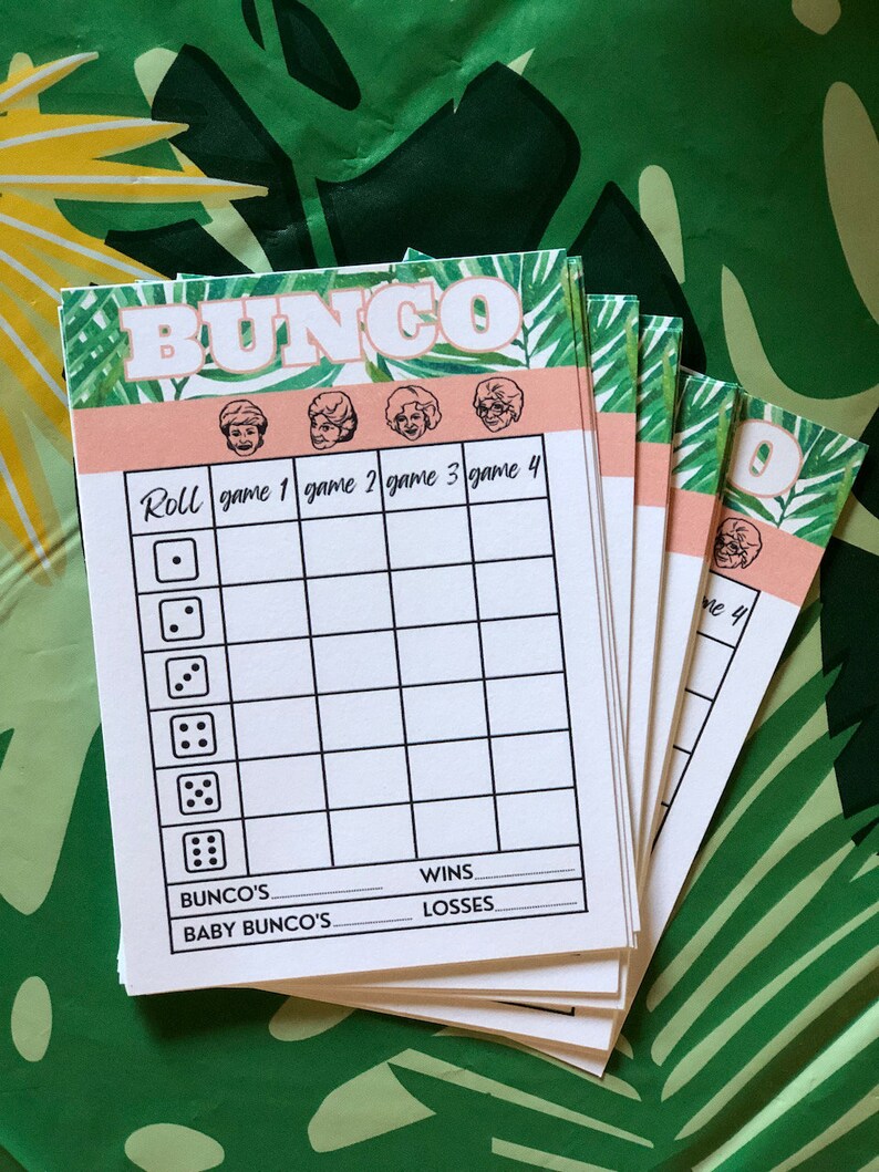 Golden Girls Bunco Score Sheet | Score Card + Tally Sheet | INSTANT ...