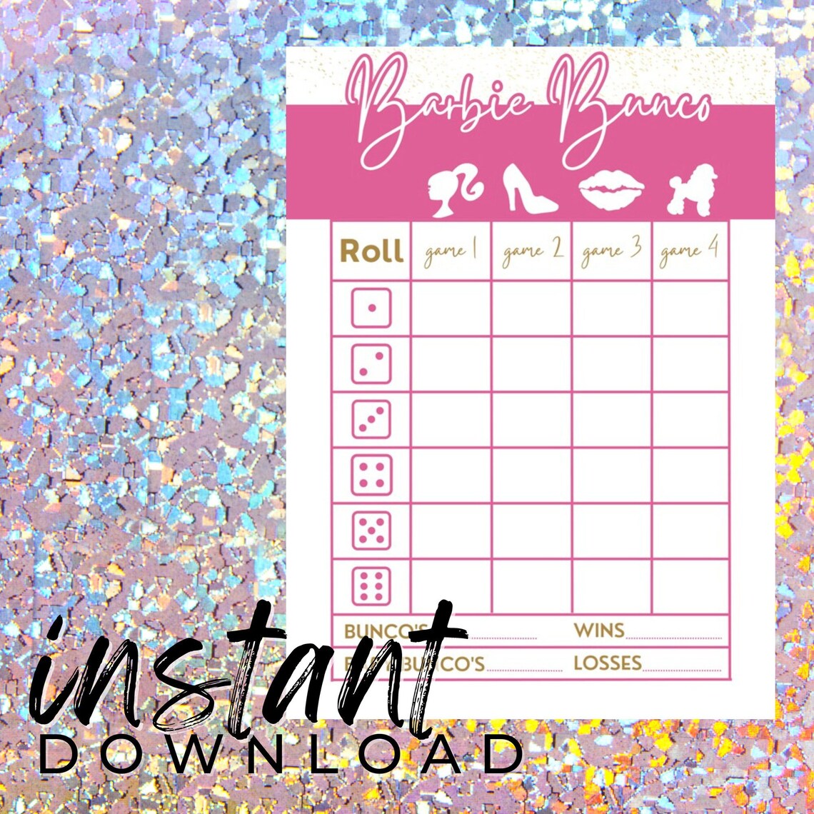 Barbie Bunco Score Sheet Score Card Tally Sheet INSTANT DOWNLOAD - Etsy ...