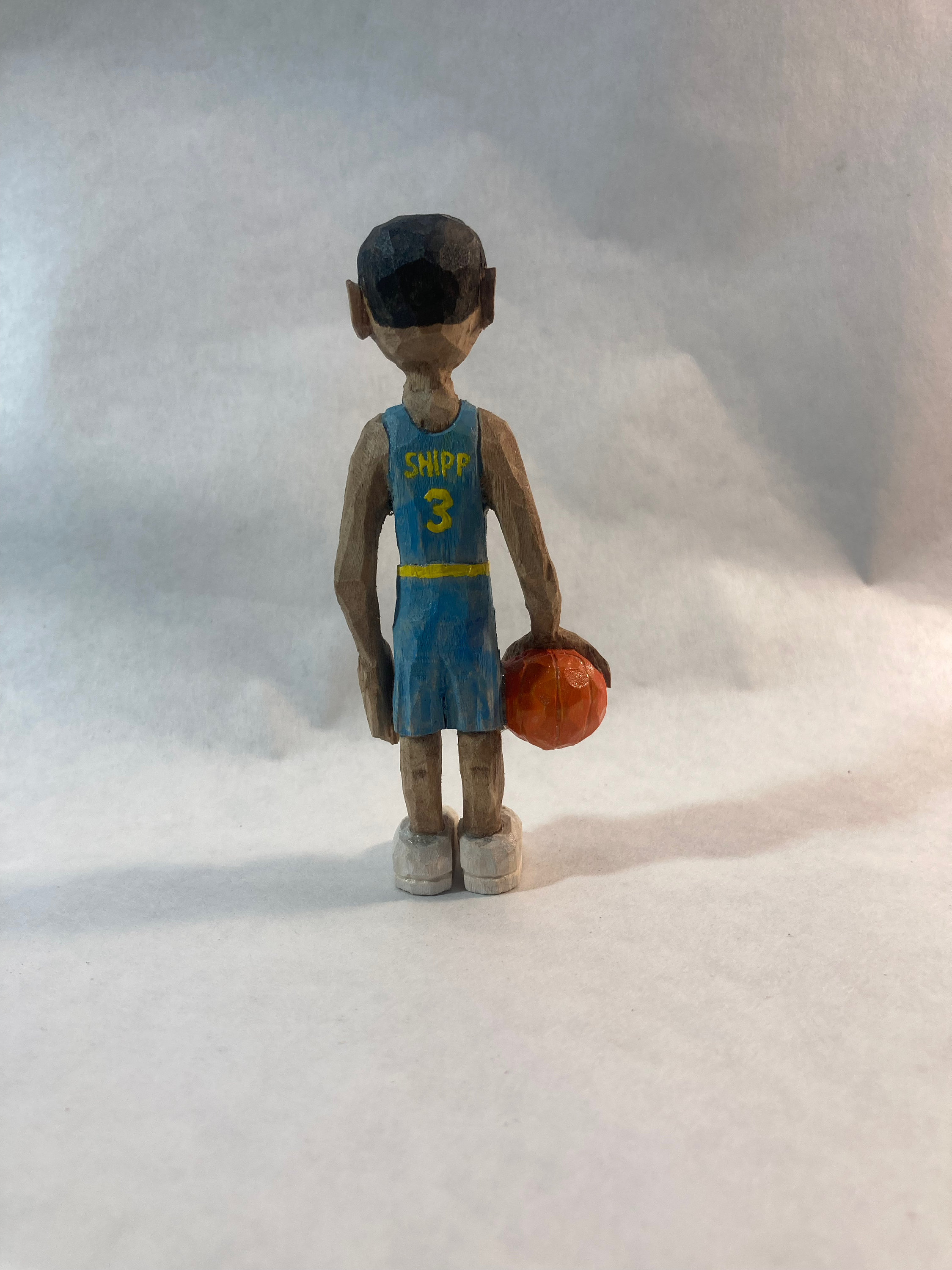 Basketball Wood Carving Caricature Unique Gift Decorative Art Sculpture ...