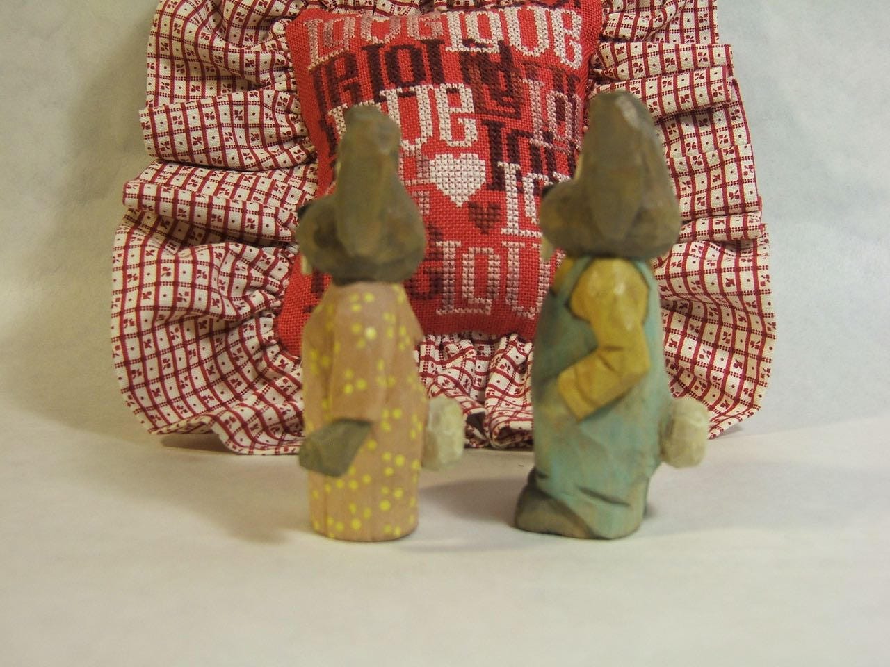 Handmade Bunny Rabbit Wood Carvings for Easter Valentines | Etsy