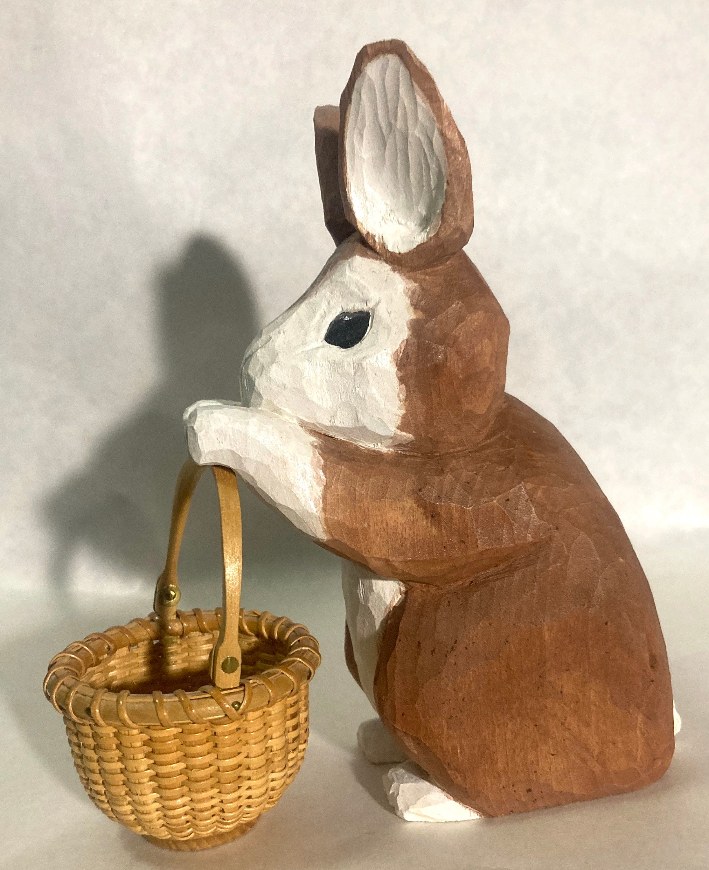 Easter Bunny Wood Carving With Nantucket Lighthouse Basket - Etsy