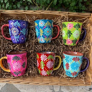 Hand Painted Mug CERAMIC Clay Coffee Cup Gift Idea Office - Etsy
