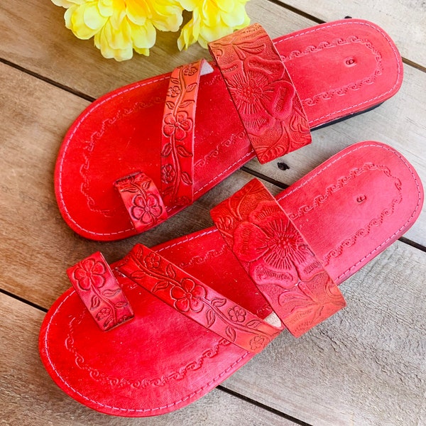 Red Sandals - Etsy