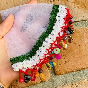 Crochet Pitcher Cover With Glass Beads Orange-green-red Kitsch- Mexico ...