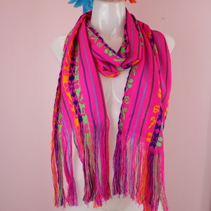 Multipurpose Mexican Textile Scarf (rebozo) Winter-colorful-fiesta ...