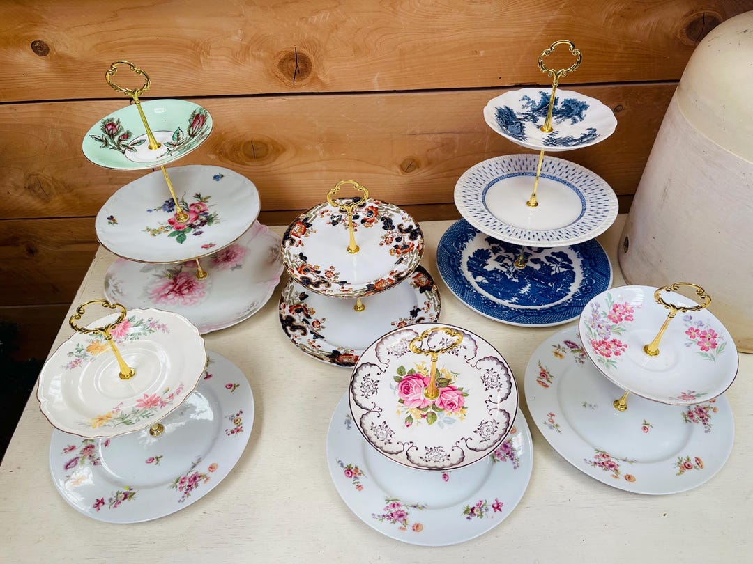 Tea Party Cookie Platters Handmade Sandwich Platters 2 Tier 3 Tier ...