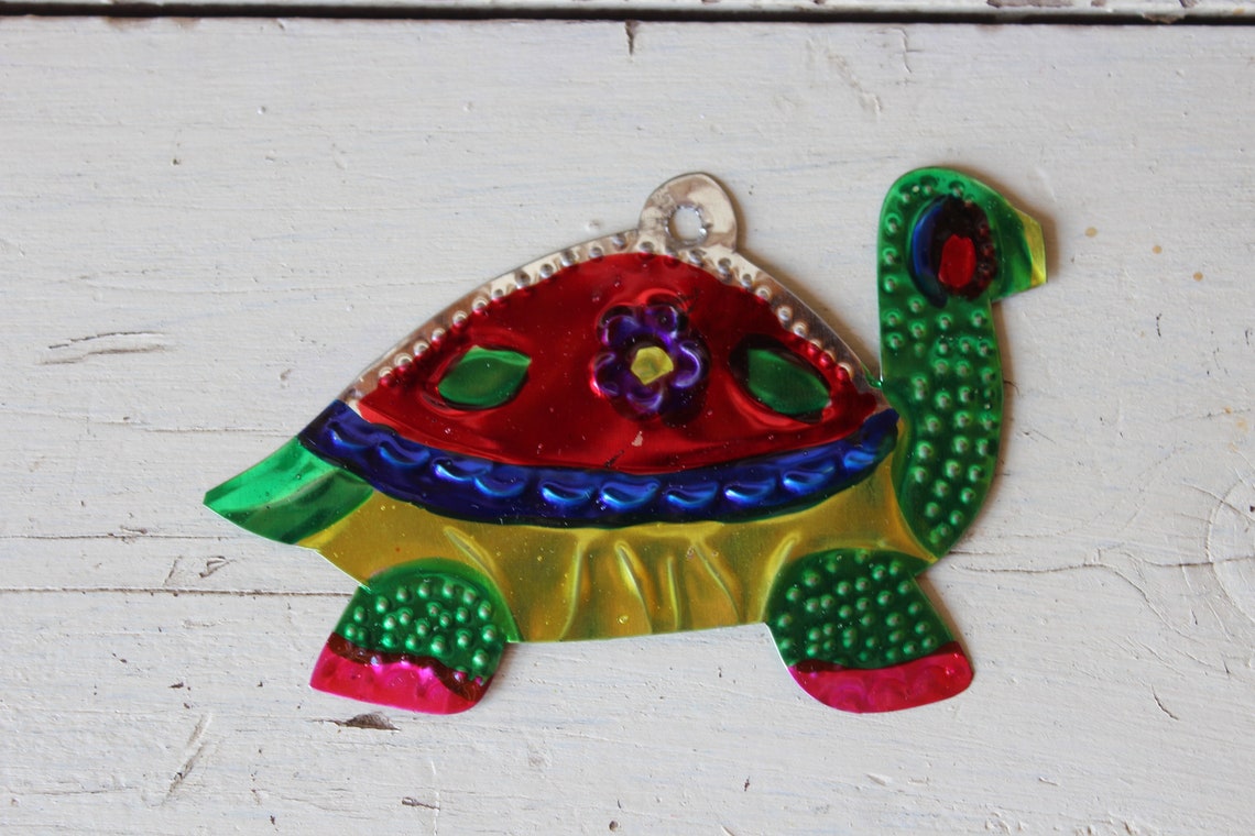 Handmade Mexican Tin Ornaments set of 3 Vintage Christmas | Etsy
