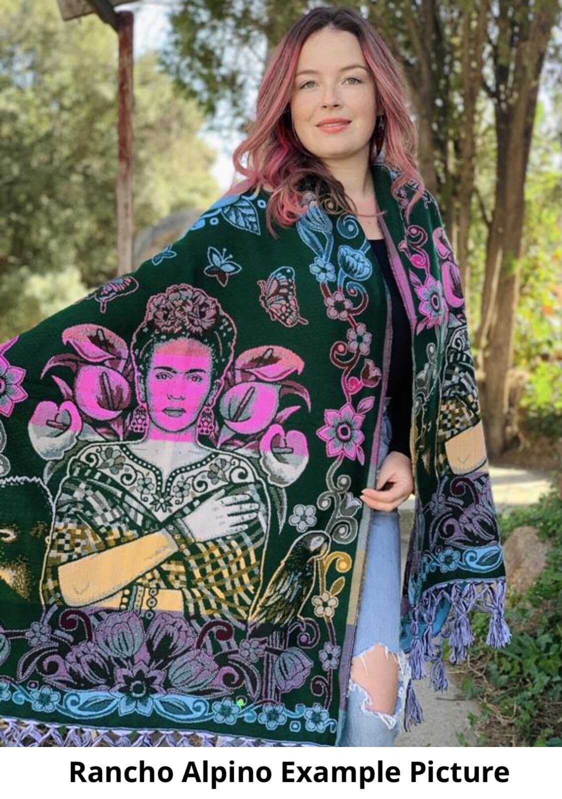 Frida Woven Scarf-rebozo Sarape-fringe-cape-adult | Etsy