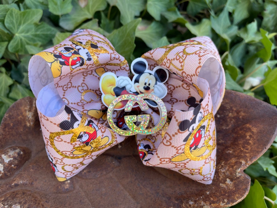 Large 6 Inch Mickey Mouse Bow One of a Kind Updo Birthday Ribbon Shaker ...