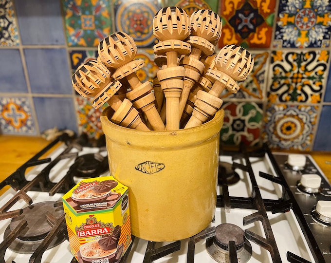 Mexican Hand Carved Hot Chocolate Tool Spoon Molinillo Wooden Whisk ...