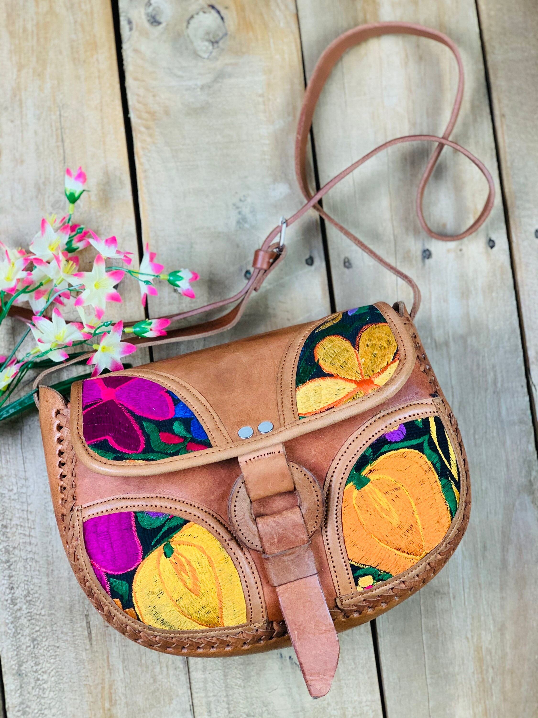 Embroidered Handmade Leather Bag Purse Crossbody Hand Made - Etsy