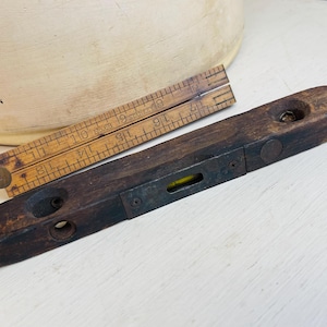 Antique Level and Wood Ruler Stanley #68 Boxwood and Brass Foldable ...
