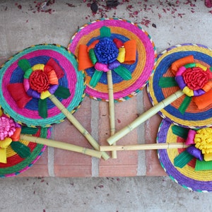 Fiesta Hand Woven Fans (set of 6)-handmade-palm Leaf-boho-fiesta-wall ...