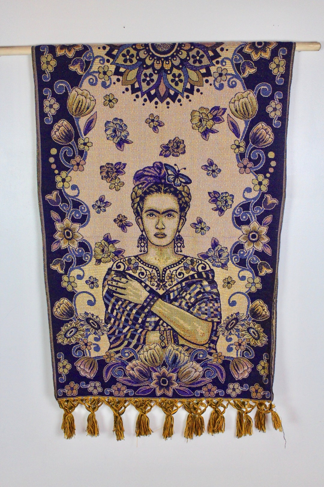 Frida Woven Scarf-rebozo Sarape-fringe-cape-adult Size-fiesta-costume ...