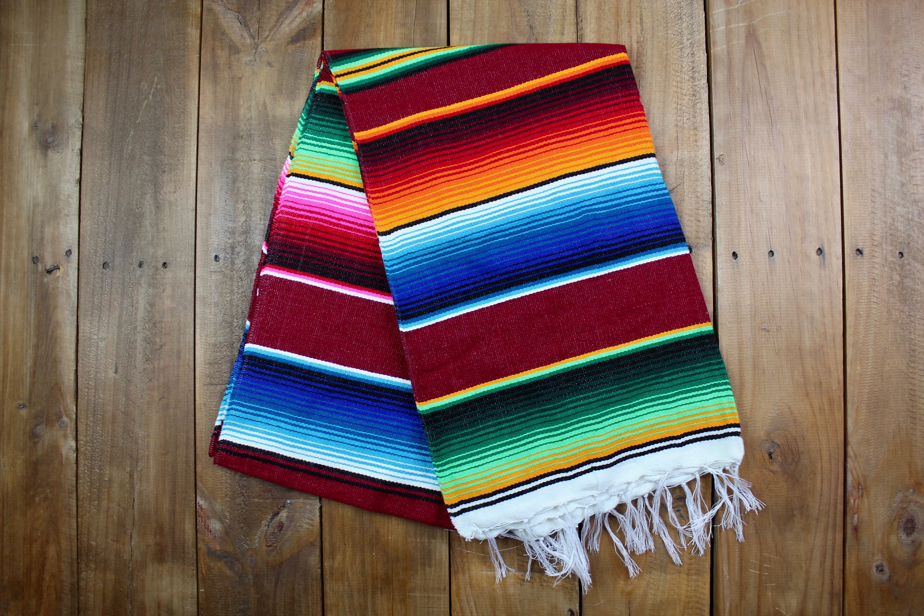 Sarape tradicional mexicano colorido hecho a mano tableroista | Etsy España