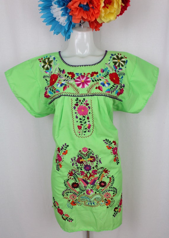 Mexican Embroidered Tunic- Colorful Flowers- Embroide… - Gem