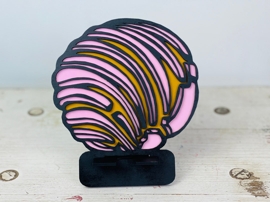 Concha Phone Holder for Desk Hand Painted Laser Cut Accessory - Etsy