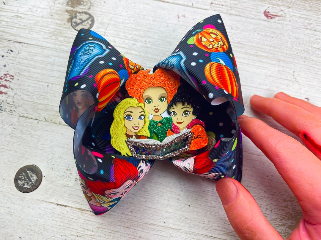 Large 6 Inch Hocus Pocus Halloween Bow One of a Kind Scary Sanderson ...