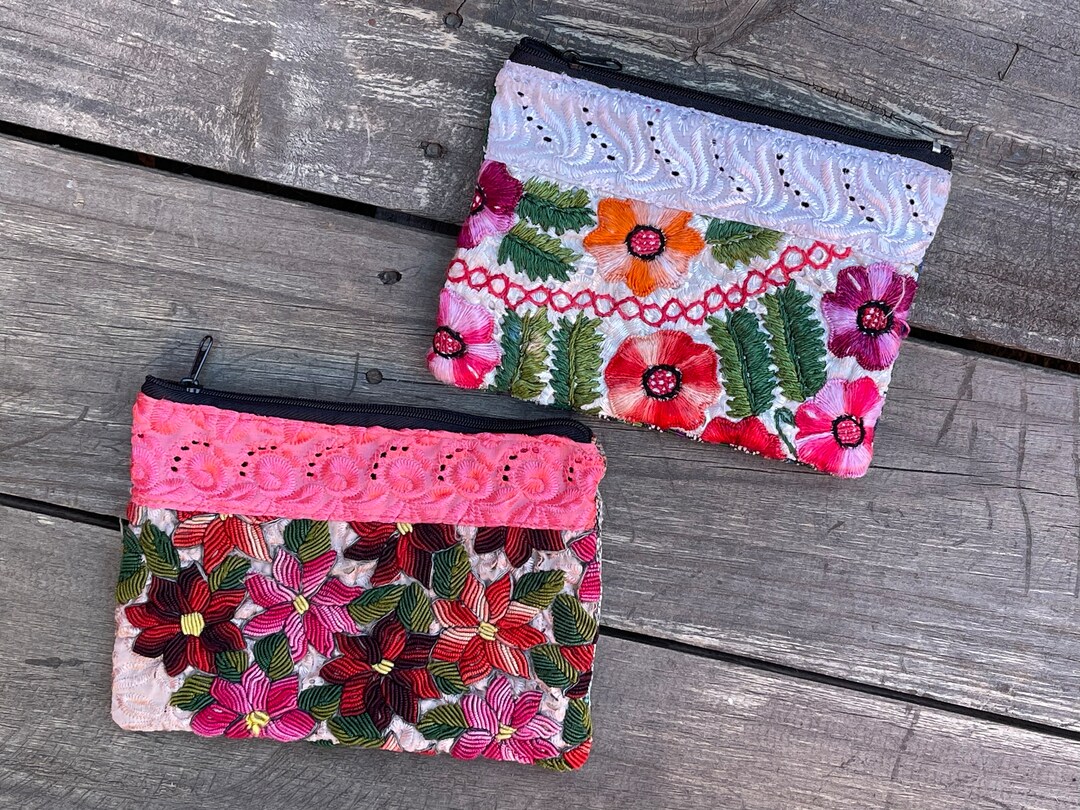 Mini Coin Purse Repurposed Mexican Embroidered Colorful Wallet-hippie ...