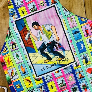 El Borracho Apron Embroidered With Pocket Red Food Fiesta Dinner BBQ ...