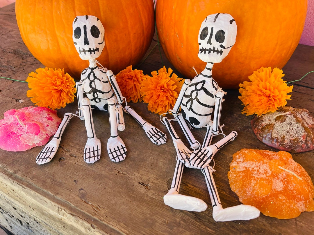Handmade Paper Mache Skeleton Party Decor Alter His and Hers-wedding ...