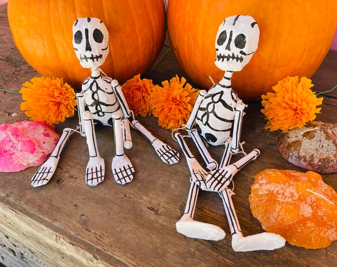 Handmade Paper Mache Skeleton Party Decor Alter His and Hers-wedding ...