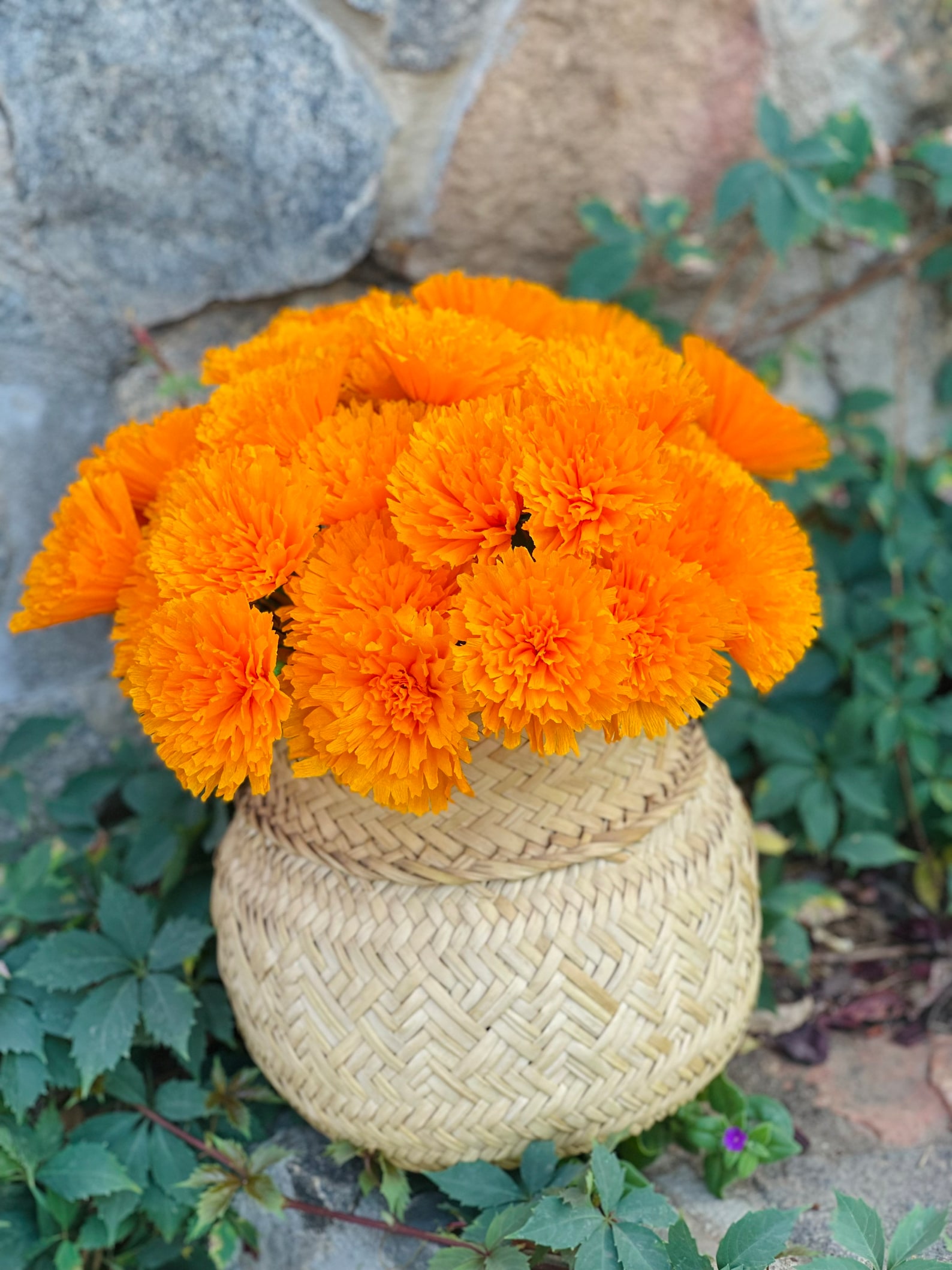 Dozen Cempasuchil Crepe Paper Flowers Handmade Flower Bouquet-floral ...