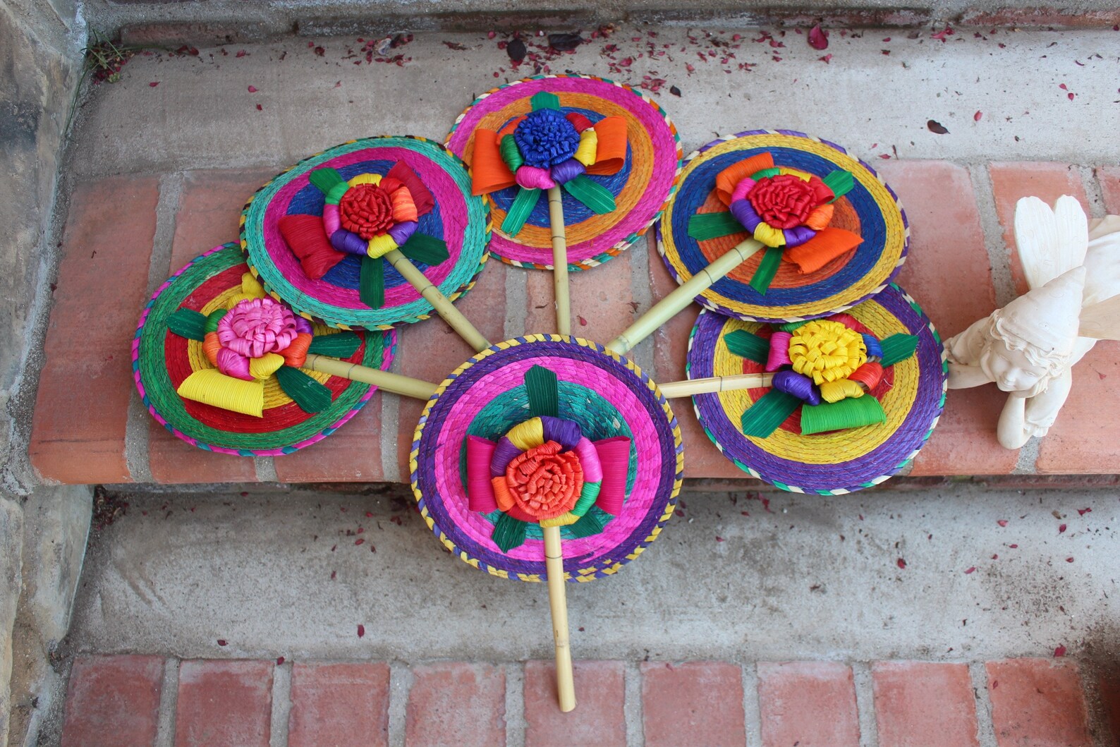 Fiesta Hand Woven Fans (set of 6)-handmade-palm Leaf-boho-fiesta-wall ...