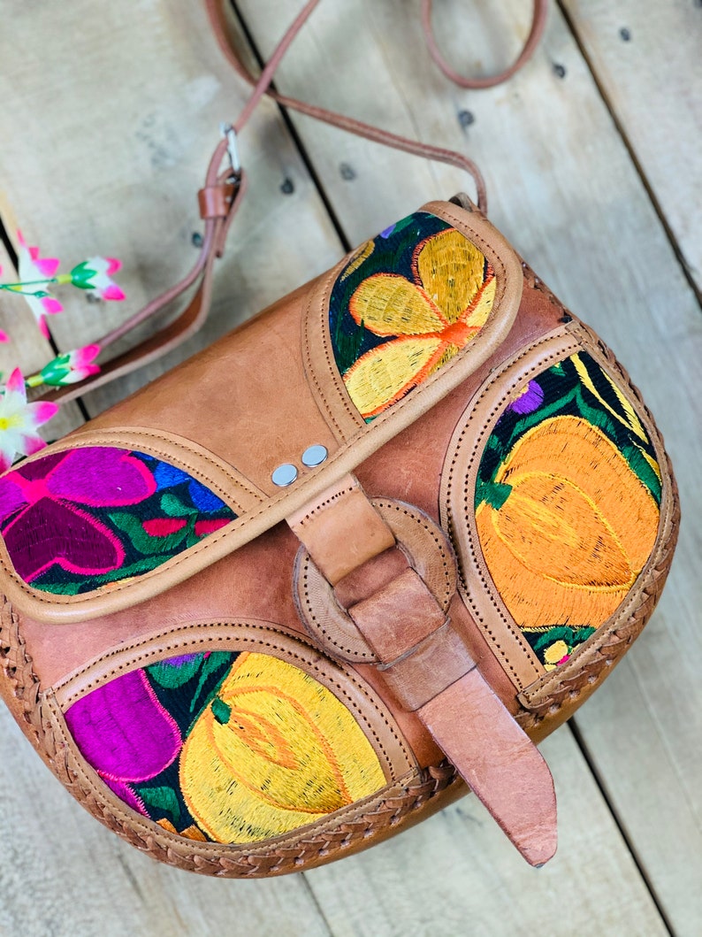 Embroidered Handmade Leather Bag Purse Crossbody Hand Made - Etsy