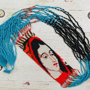 Handmade Virgen De Guadalupe Necklace Huichol Hand Woven Folk Art ...