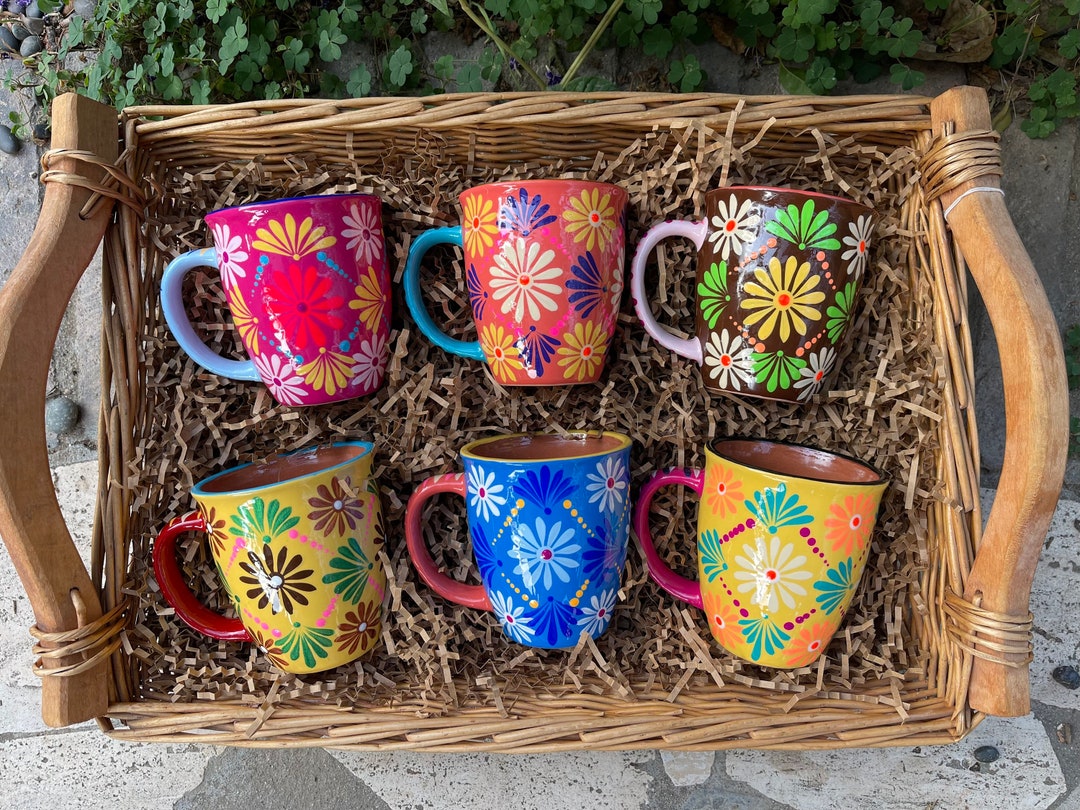 Hand Painted Mug CERAMIC Clay Coffee Cup Gift Idea Office - Etsy