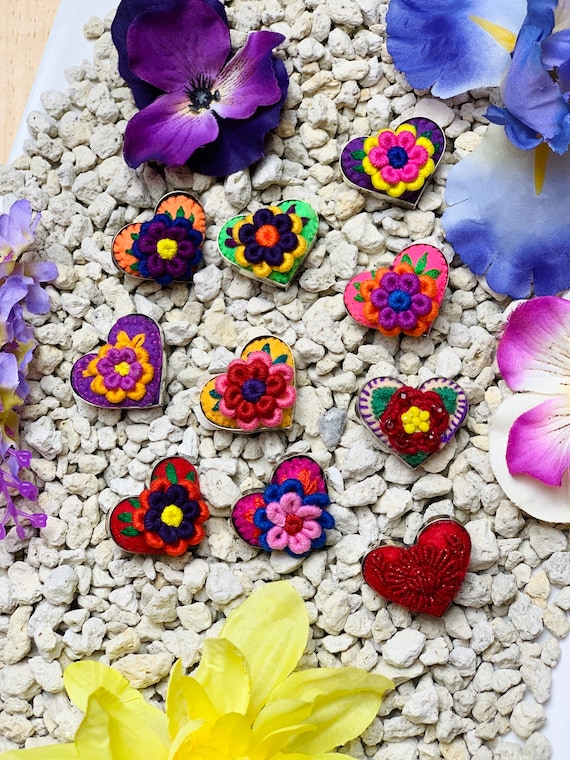 Rococo Hand Embroidered Ring Handmade Bohotribal Frida Kahlo | Etsy