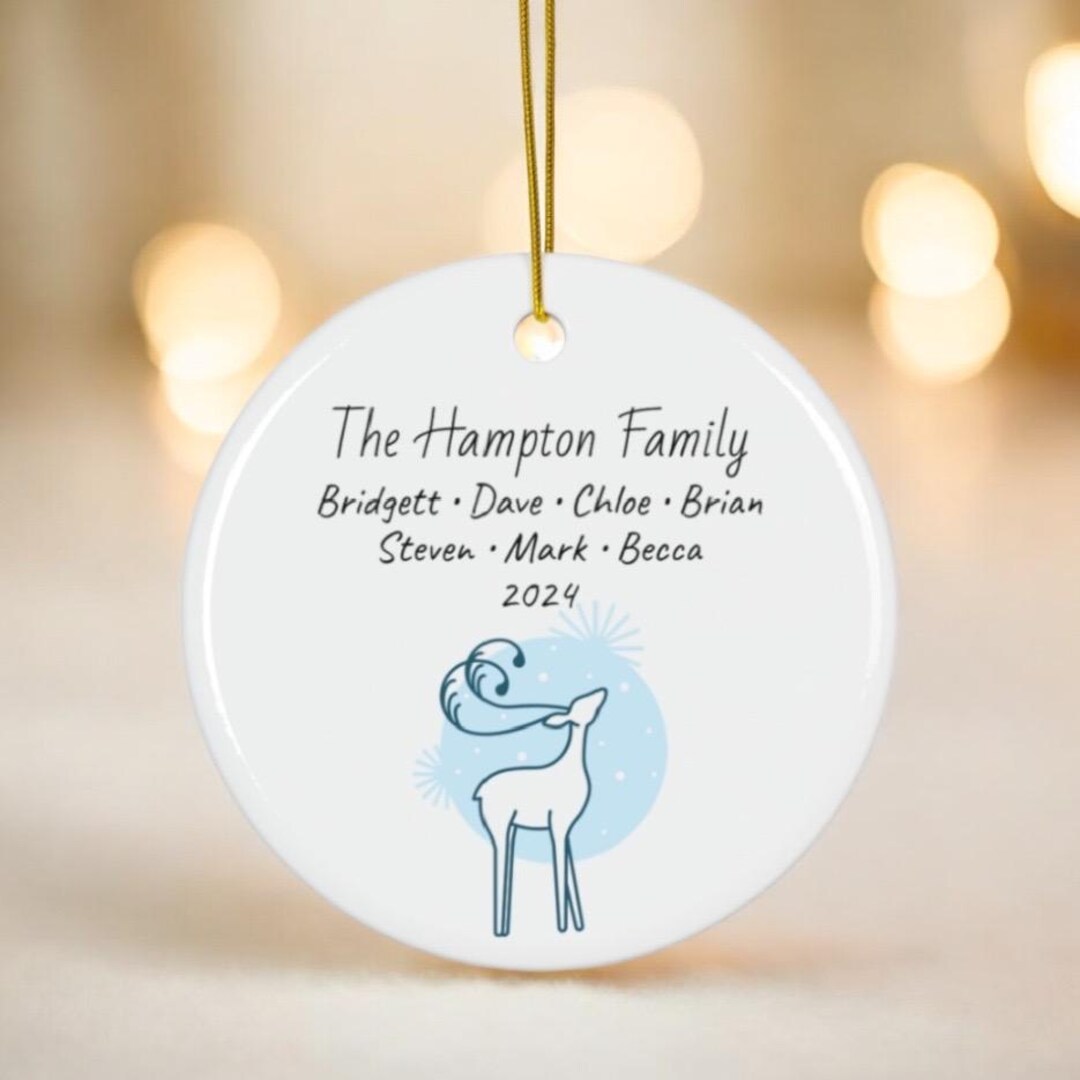 Personalized Family Ornament 2024, Reindeer Keepsake - Etsy