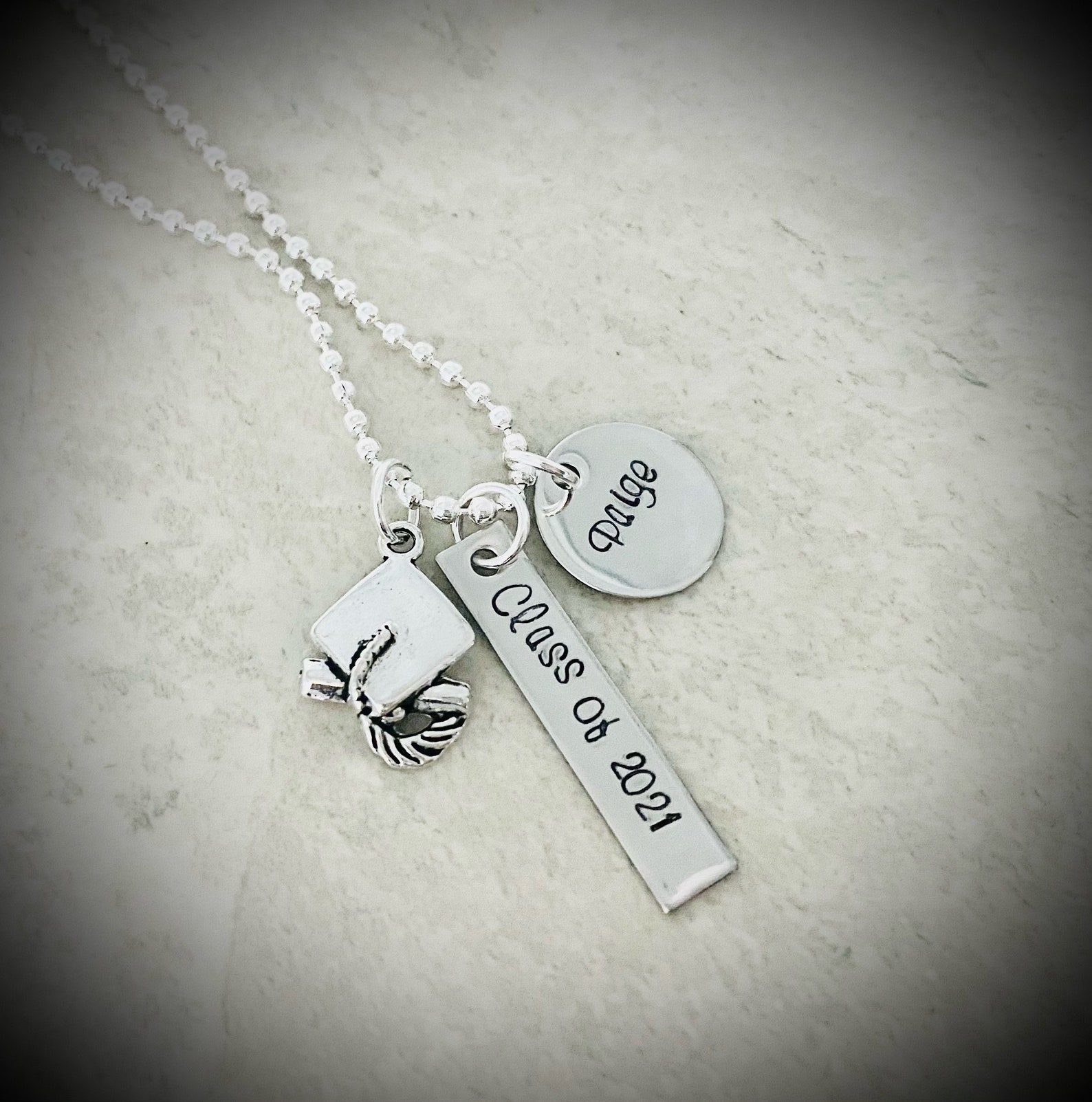 Personalized Graduation Necklace With Name Graduation Cap - Etsy