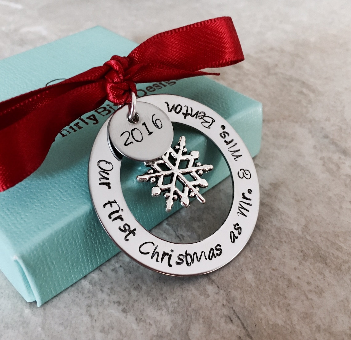 Personalized First Christmas Ornament Our First Christmas as - Etsy