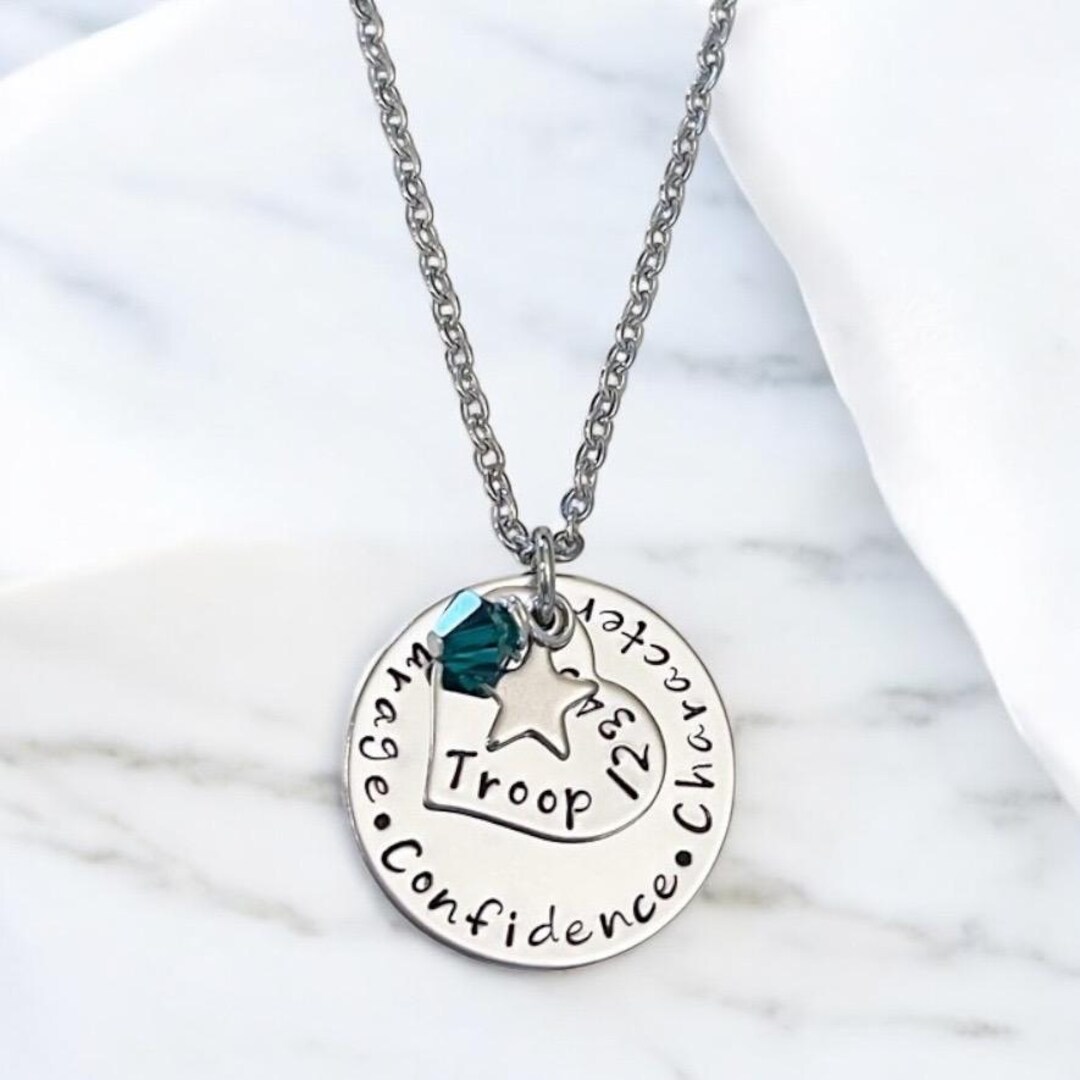 Personalized Girl Scout Necklace: Courage, Confidence, Character ...